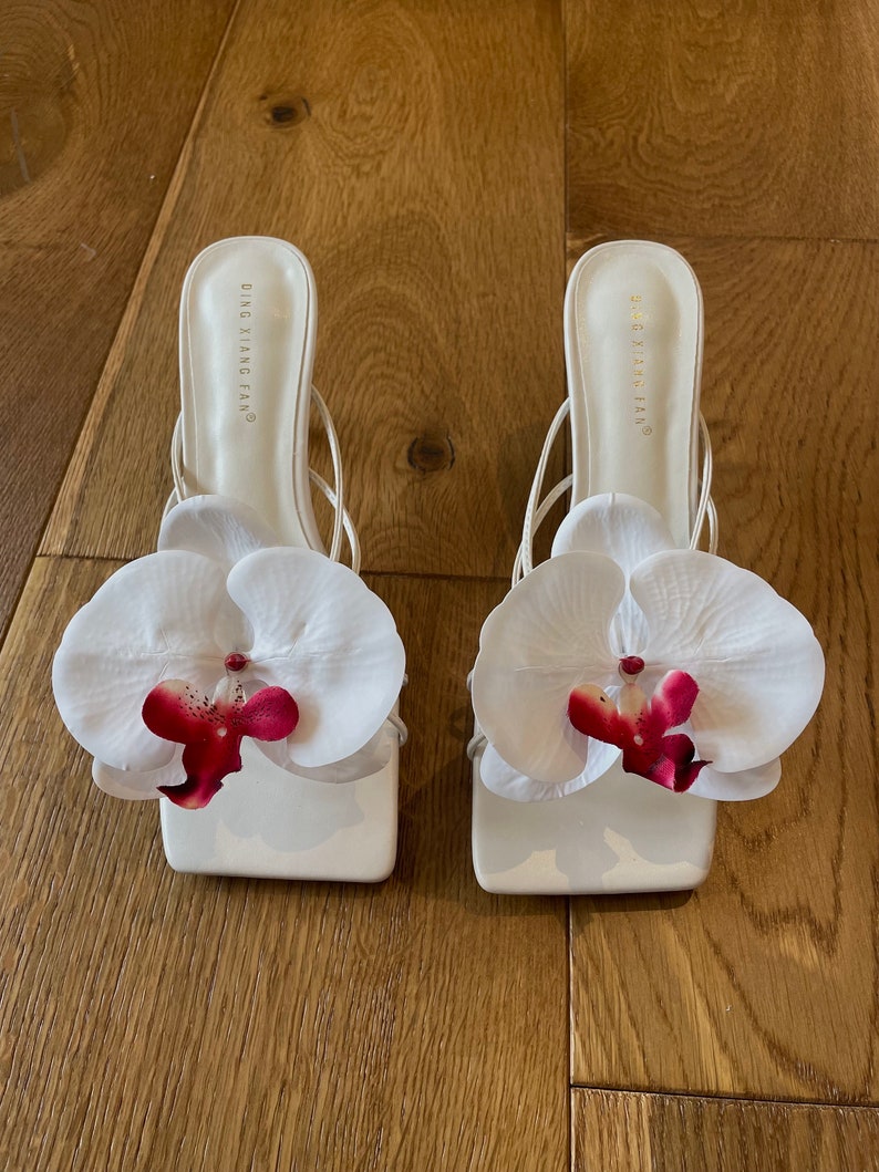 Red & White Orchid Heels LIMITED EDITION - Etsy