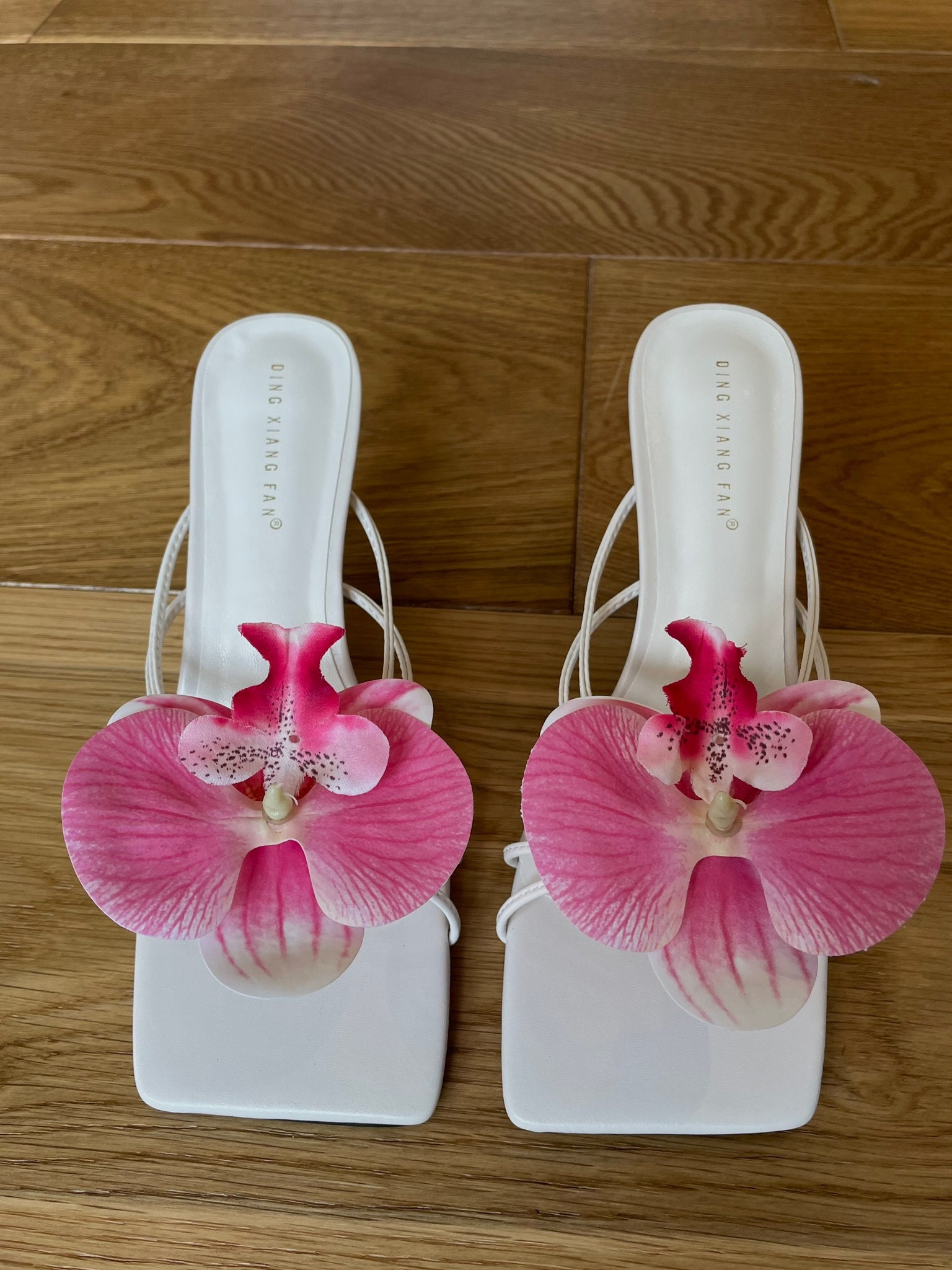 Bright Pink Orchid Flower Heels Sandals - Etsy