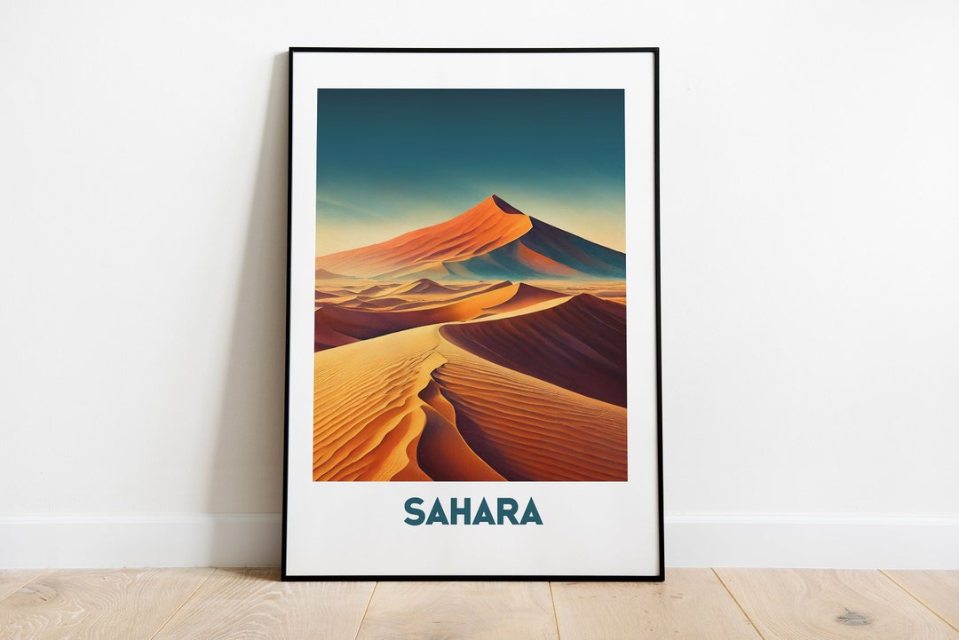 Sahara Desert Poster Majestic Dunes Wall Art, Exotic Landscape Decor ...