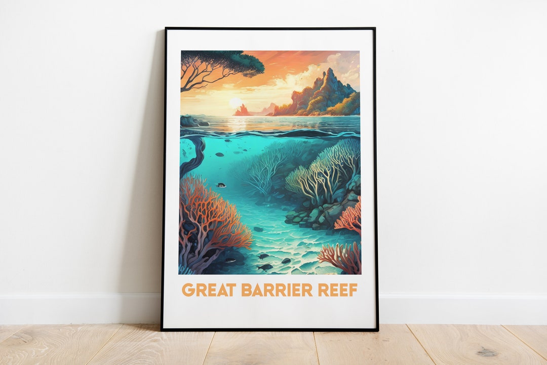 Great Barrier Reef Wall Travel Wall Art Travel Print Home Décor Gift ...