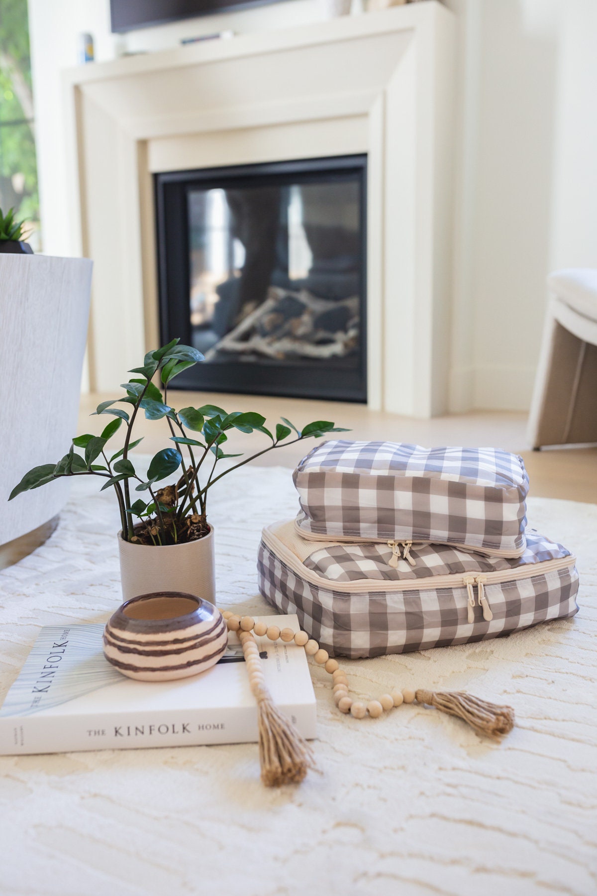 6 Set Packing Cubes Tan Gingham - Etsy