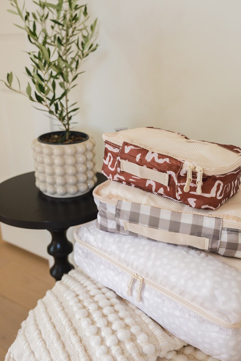 6 Set Packing Cubes White Dots - Etsy