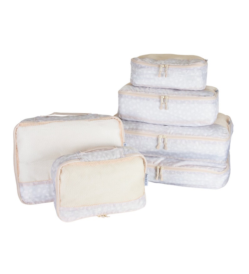 6 Set Packing Cubes White Dots - Etsy