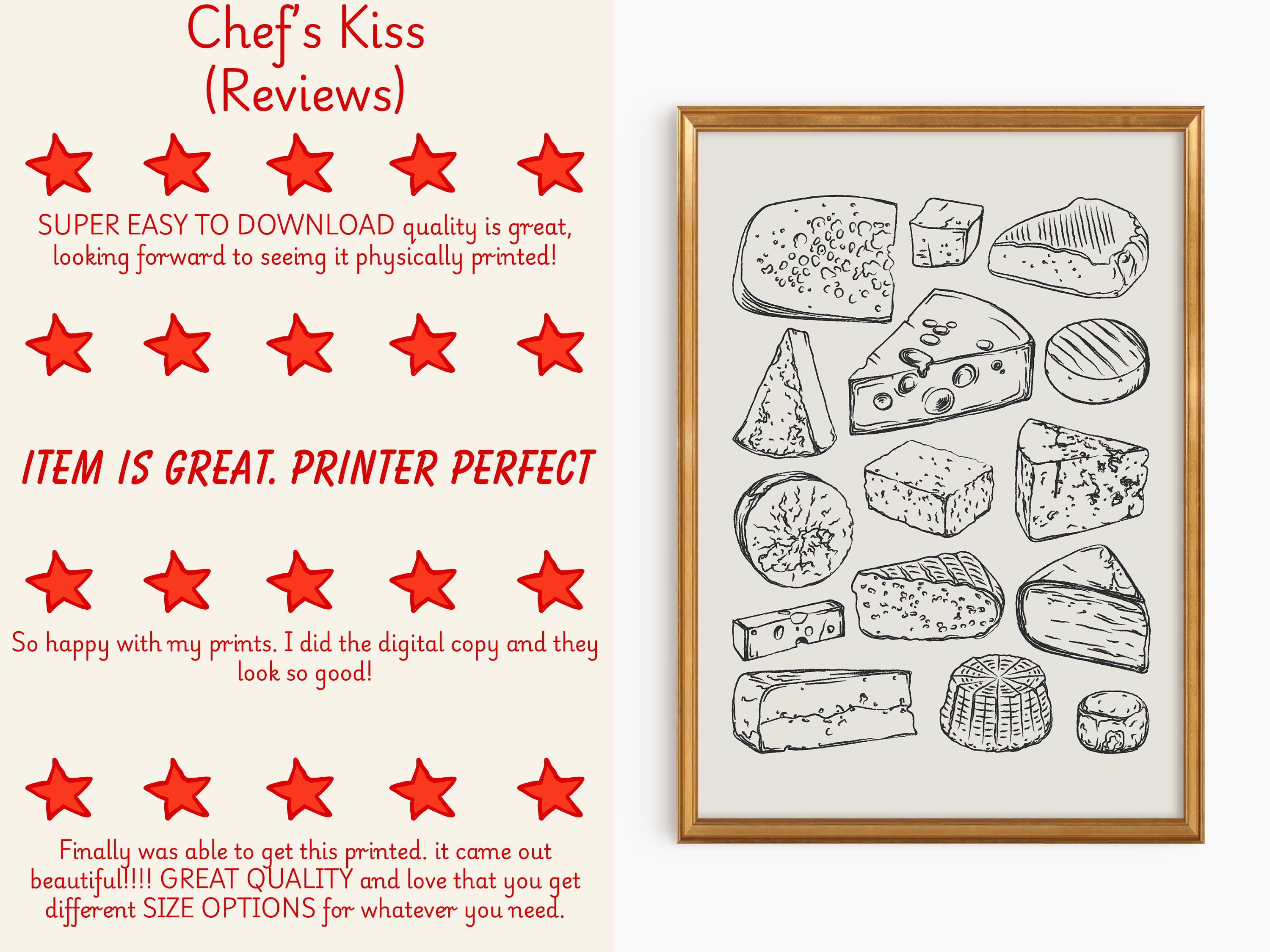 Downloadable Cheese Print – Illustrated Cheese Art for Foodie Wall ...