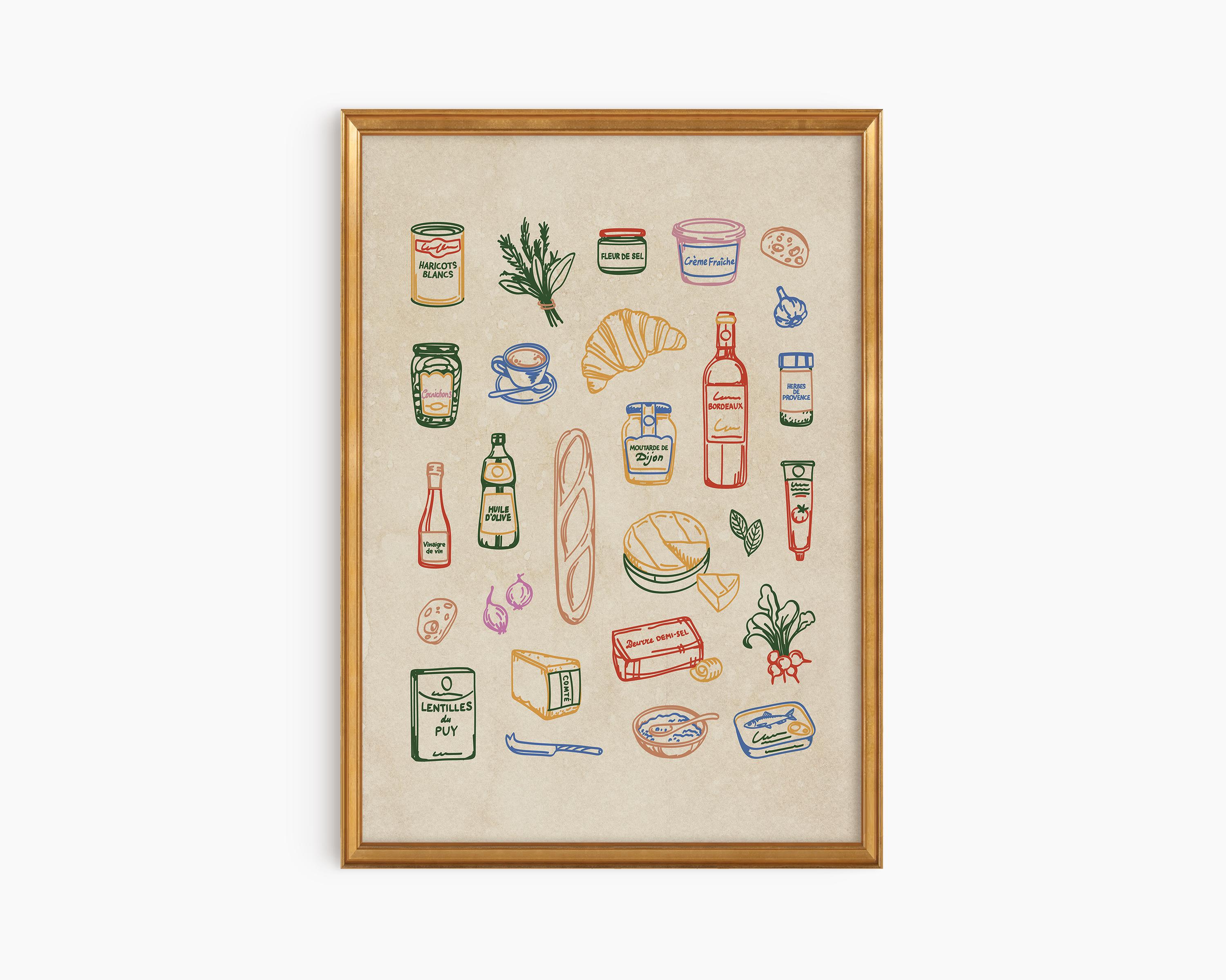 Whimsical Ingredient Printable – French Pantry Illustration, Kitchen ...