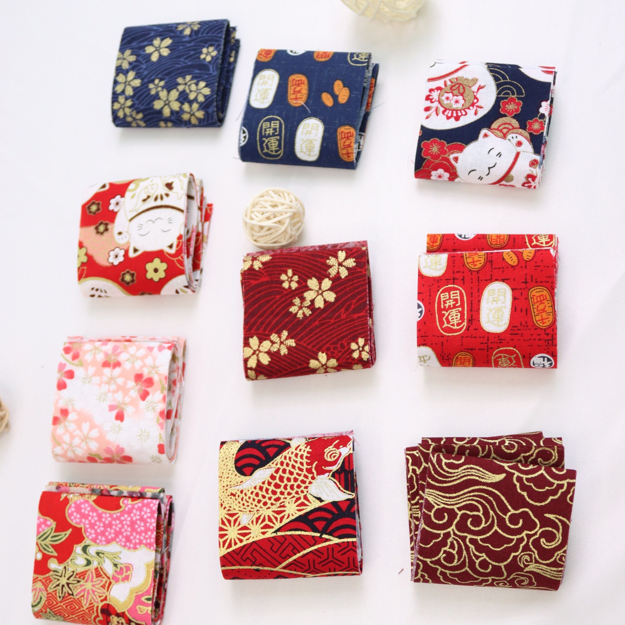 Japanese Style Pre Cut Jelly Roll 2.3 Inch Vintage Miniature Flower ...