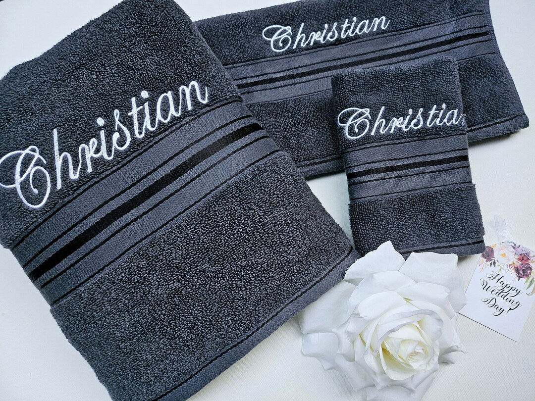 Embroidery Personalization Towels Set, Bath Towels, Wedding Gifts ...