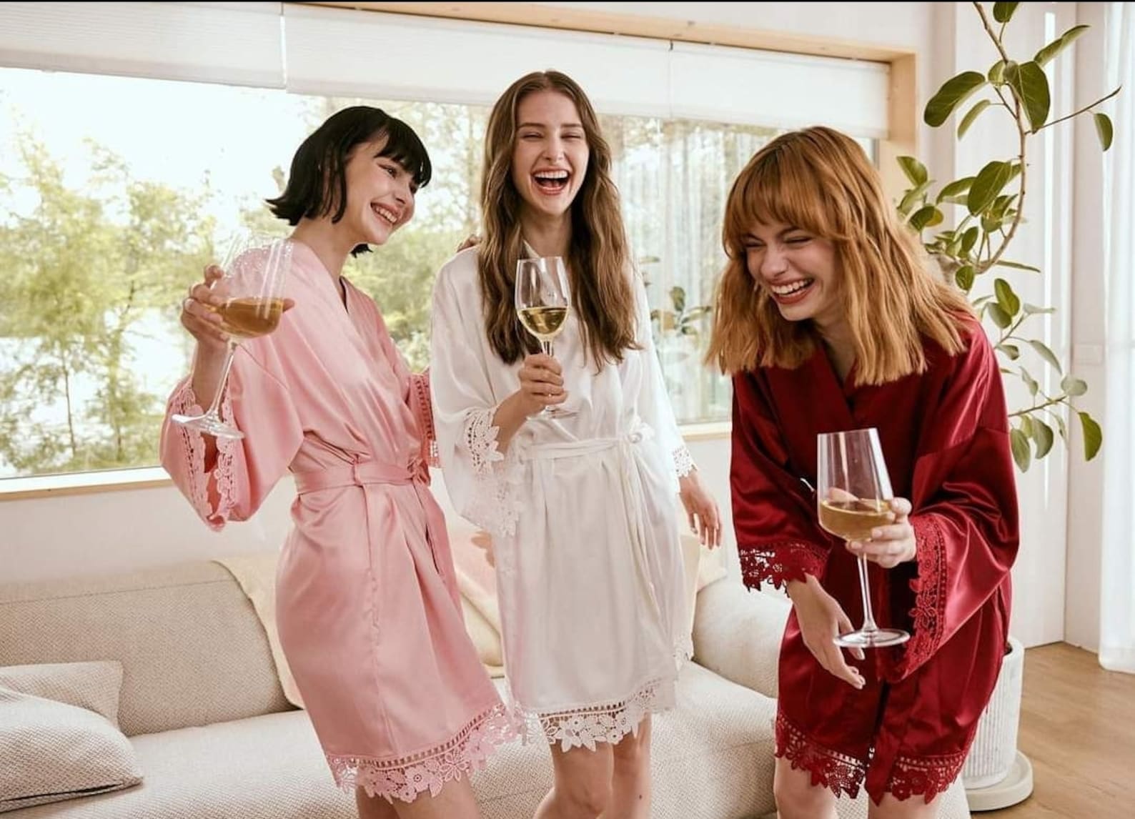 Embroidered Robes,personalized Silk Robes,bridal Robe, Bridesmaids ...