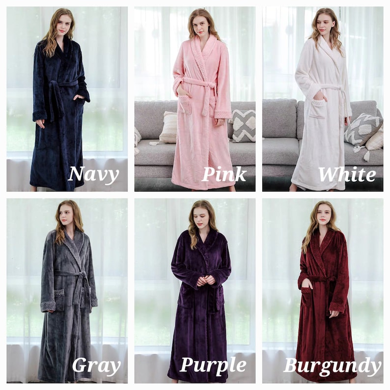 Set of 2 Personalized Plush Robes: Embroidered Spa Wedding Robes - Etsy