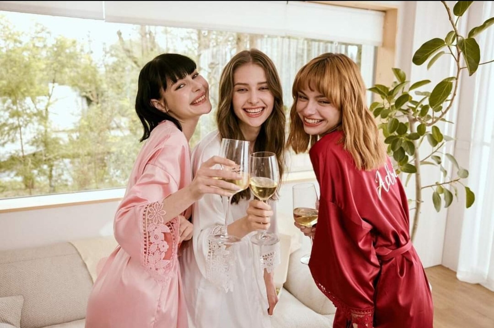 Embroidered Robes,personalized Silk Robes,bridal Robe, Bridesmaids ...