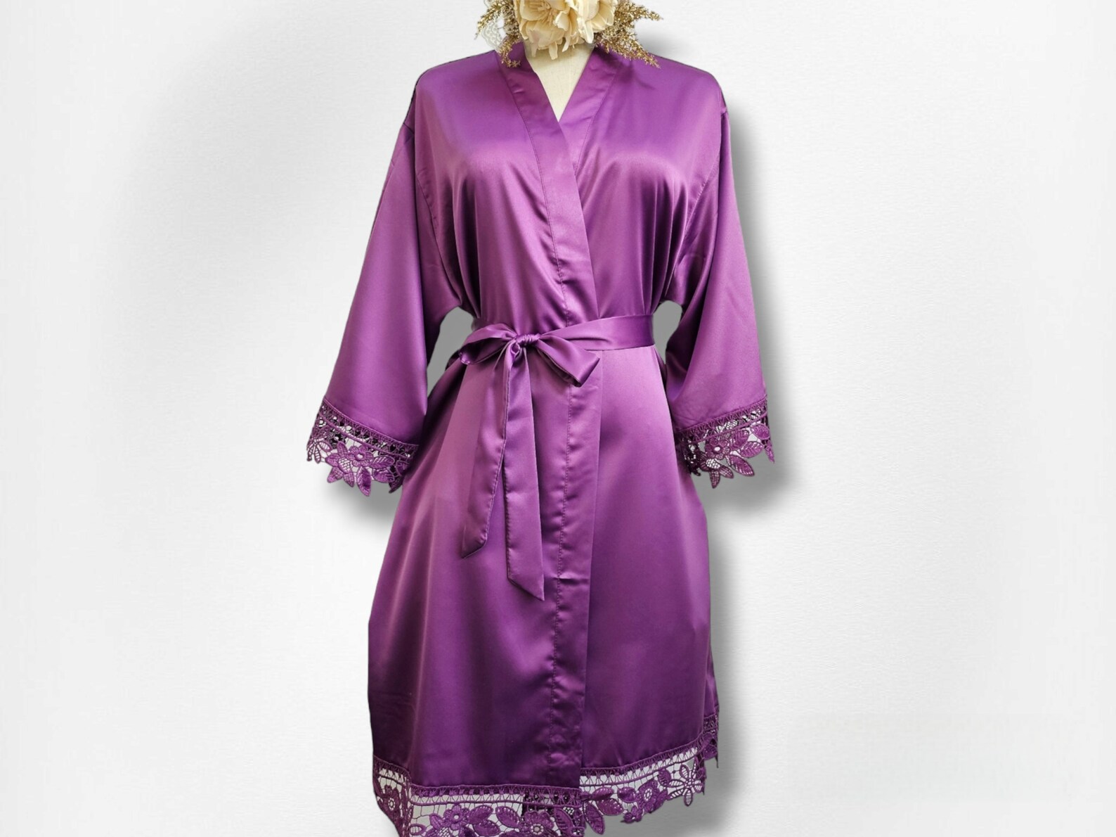 Embroidered Robes,personalized Silk Robes,bridal Robe, Bridesmaids ...