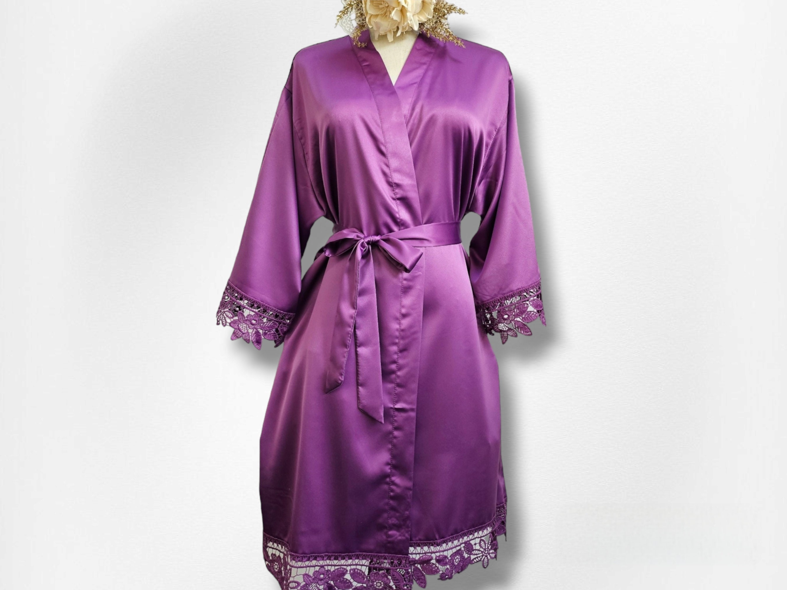 Embroidered Robes,personalized Silk Robes,bridal Robe, Bridesmaids ...