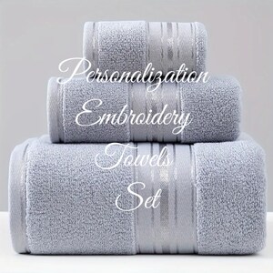 Embroidery Personalization Towels Set, Bath Towels, Wedding Gifts ...