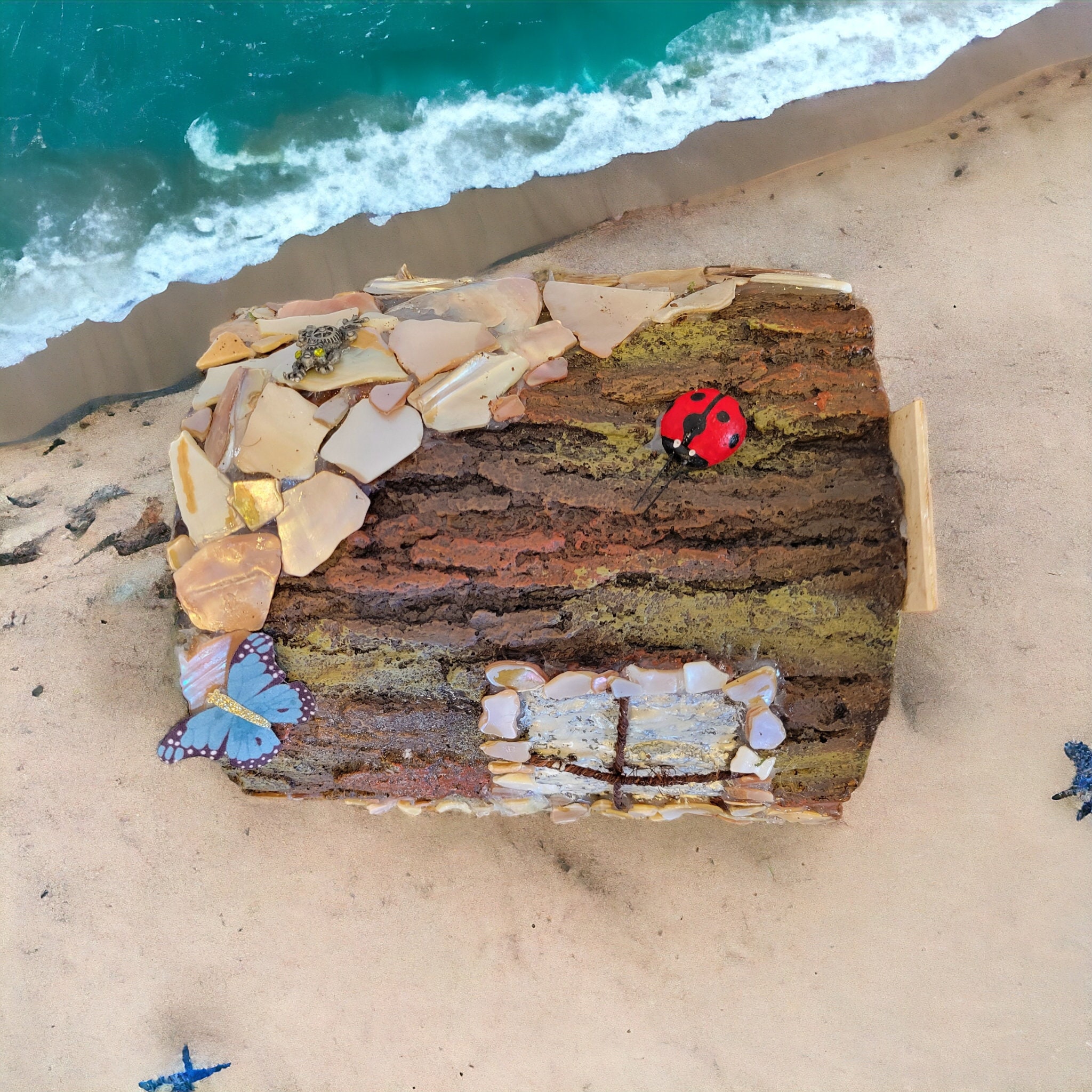 Snake Hide Fairy Garden Half Log Small Custom Handmade Reptile Frog ...