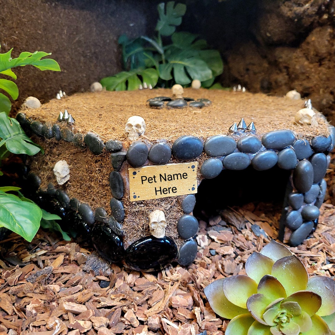 Reptile Hide Gothic Skull Lizard Enclosure Enrichment Terrarium ...