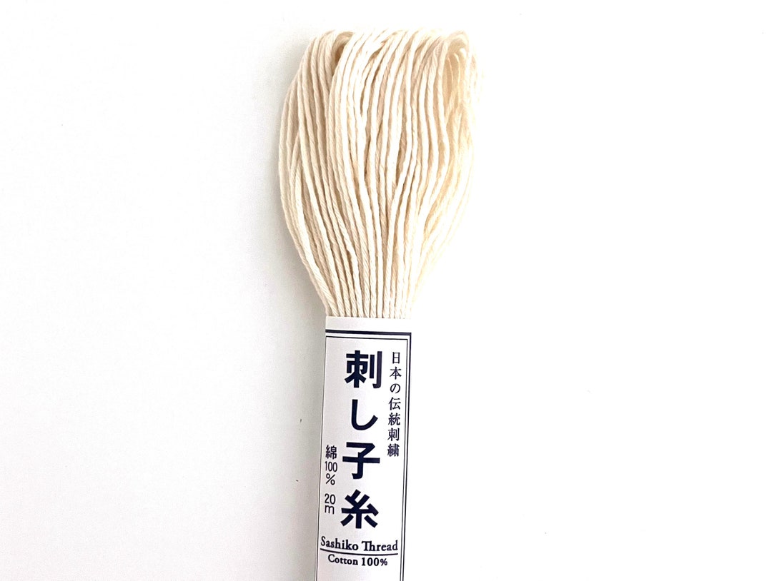 Olympus Sashiko Thread: OFF WHITE (color 2) Cotton Embroidery Thread ...