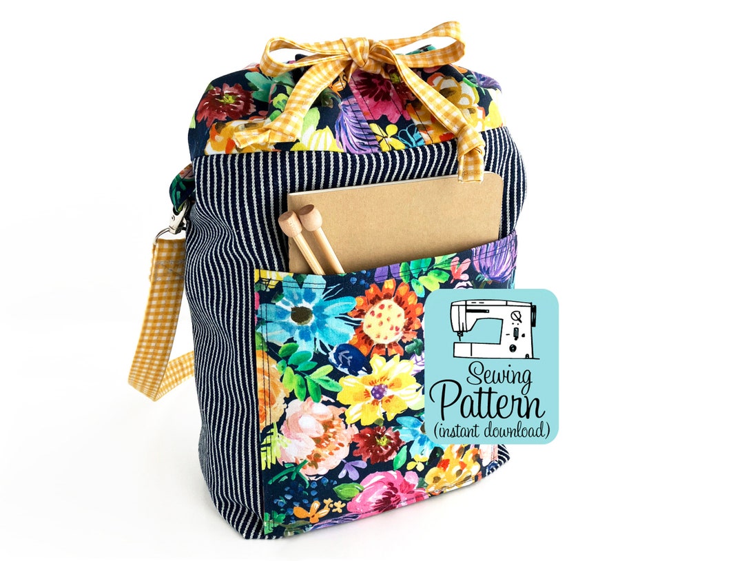 Crossbody Drawstring Project Bag PDF Sewing Pattern (digital Delivery ...