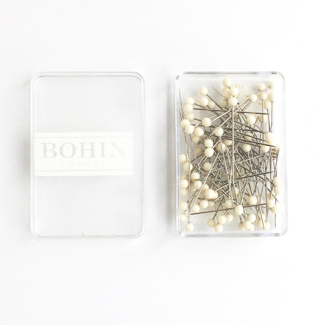 Bohin Glass Head Pins in CREAM: Fine Sewing Pins With a Murano Glass ...