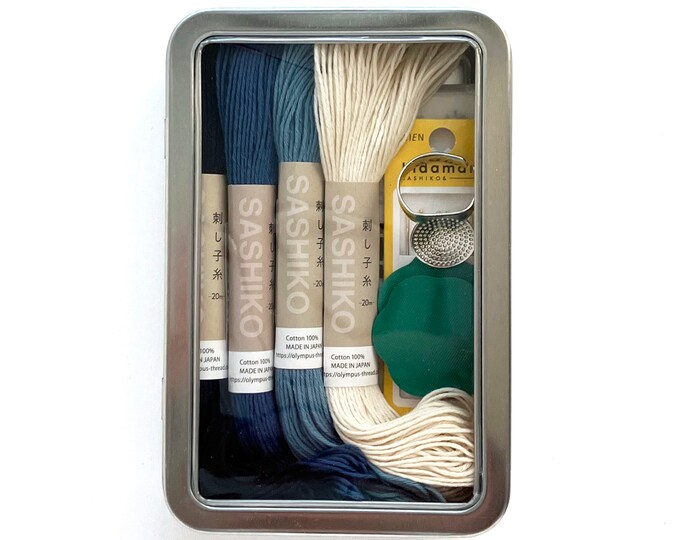 Visible Mending Kit No. 8 (off-white & Blues): Supplies for Mending ...
