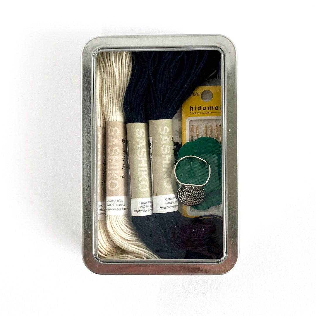 Visible Mending Kit No. 5 (off-white & Navy): Supplies for Mending ...