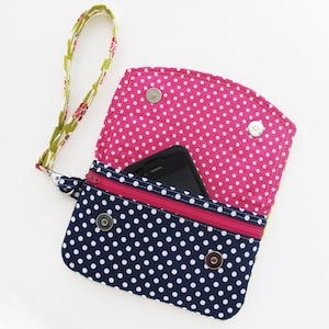 Zip Pocket Pouch Wristlet PDF Sewing Pattern: Intermediate Sewing ...