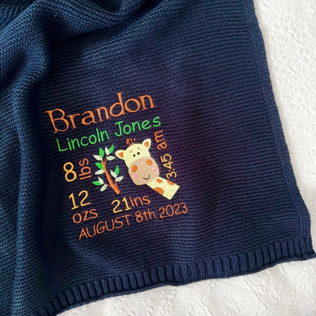 Baby Blanket, Embroidery Baby Birth Stats, Birth Announcement Templates ...