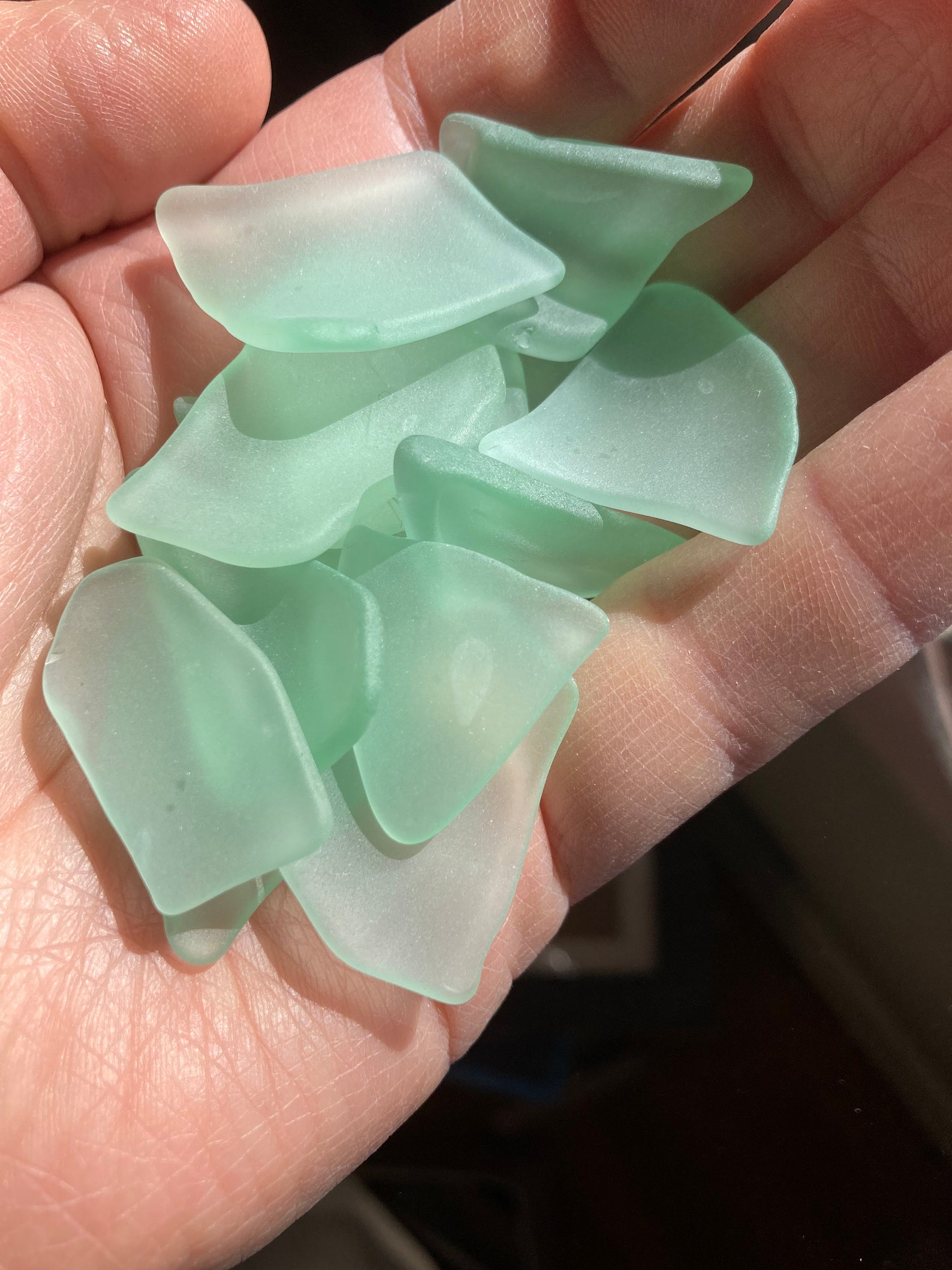 LARGE - Coke Bottle Tumbled Sea Glass 30 Pieces; Art, Craft Materials ...