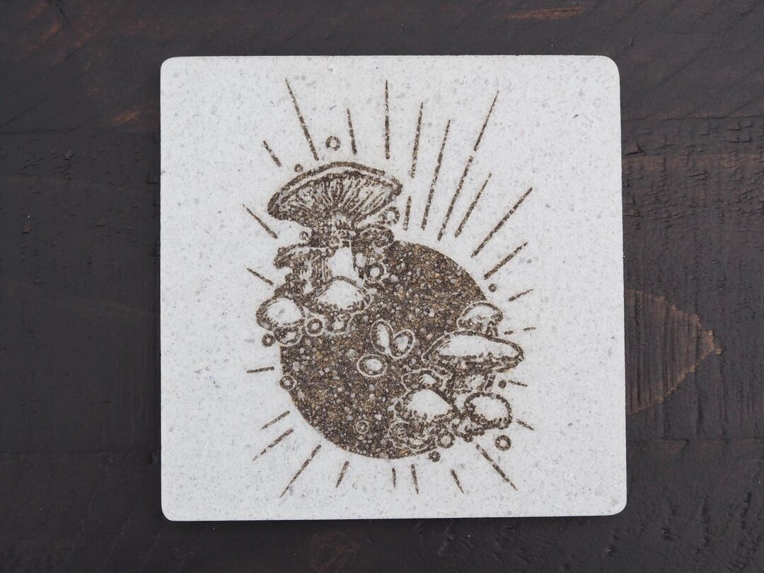 Mushroom Kingdom Solar Panel Coaster: Laser-etched, Recycled Glass - Etsy