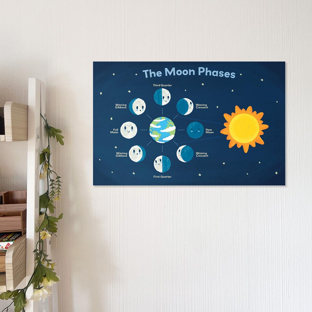 Moon Phases Poster & Coloring Activity / Educational Astronomy Print - Etsy