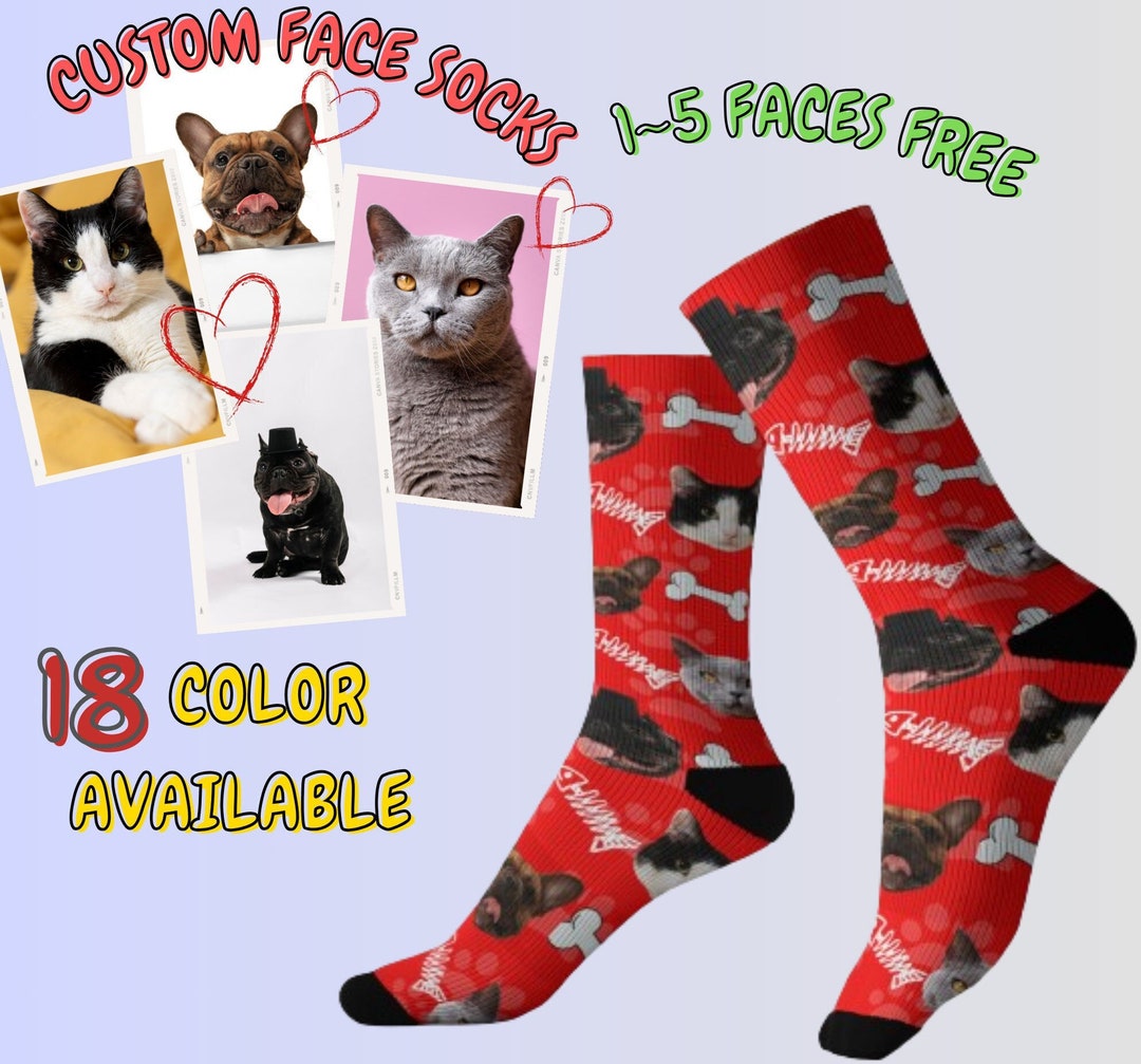 Custom FACES Socks With Photos Personalized Smiley Photo Socks Funny ...
