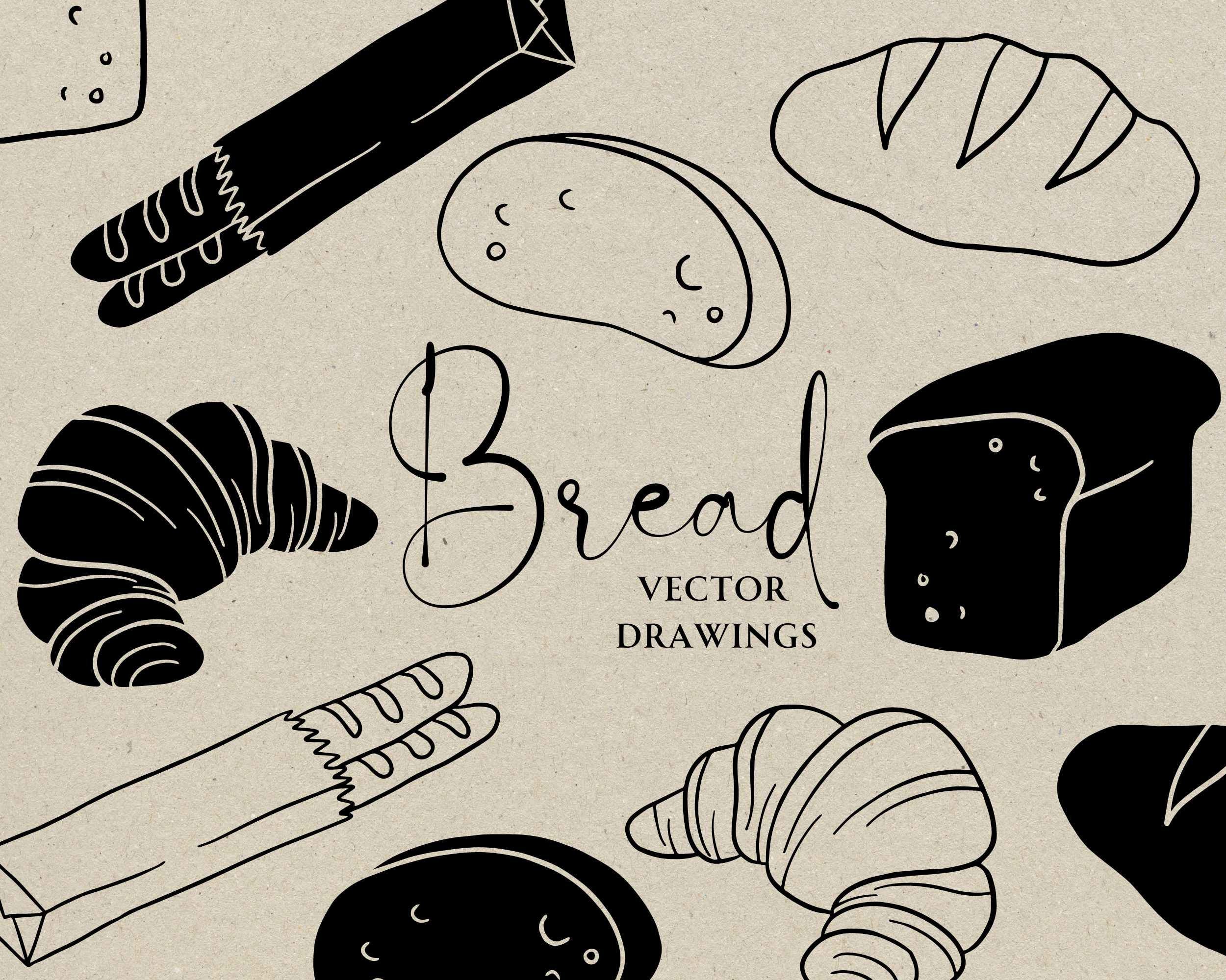 Bread SVG PNG, Loaf of Bread Clipart, Whimsical Loaf of Bread Icon ...