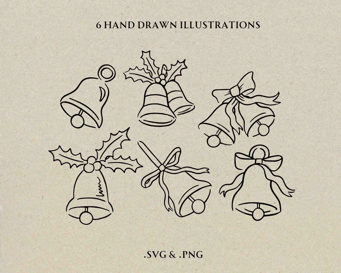 Bell With Bow SVG PNG, Hand Drawn Bell Tower Clipart, Whimsical Church ...