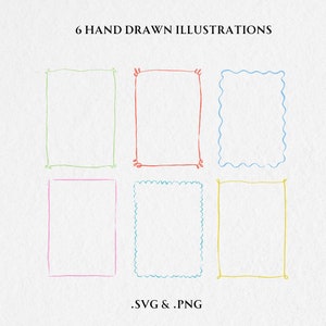 Hand Drawn Watercolor Border PNG SVG, Wavy Border Clipart, Scallop ...