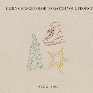 Hand Drawn Whimsical Christmas SVG PNG, Friendsmas Dinner Clipart ...