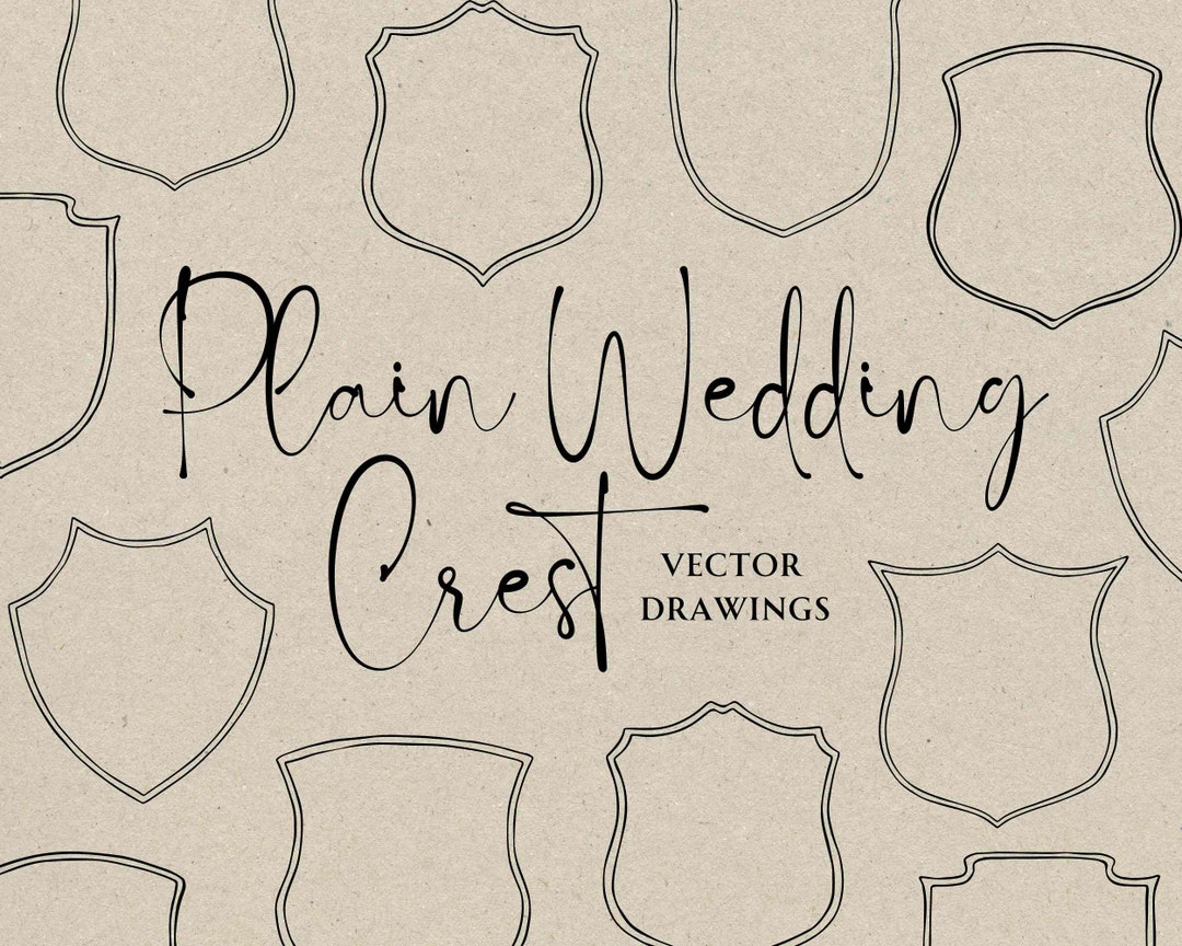Hand Drawn Wedding Crest SVG PNG, Illustrated Frames for DIY Invitation ...