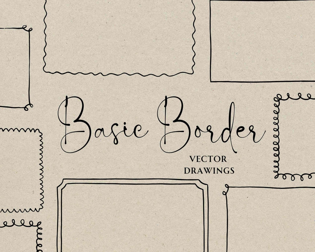 Basic Border for Business Card SVG PNG, Hand Drawn Quirky Art ...