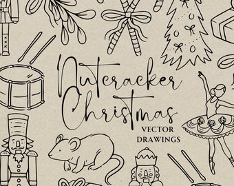 Hand Drawn Whimsical Christmas SVG PNG, Friendsmas Dinner Clipart ...