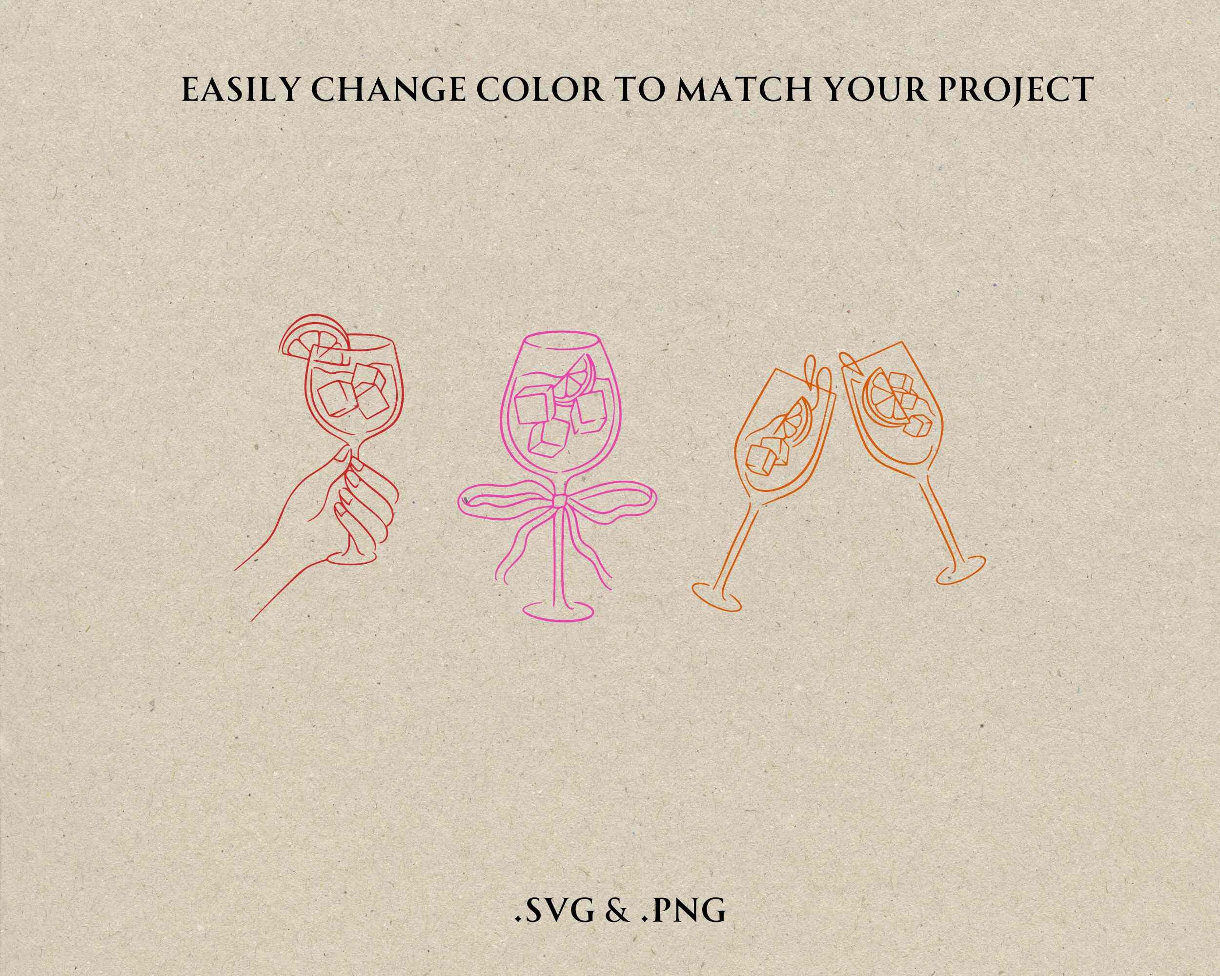 Hand Drawn Aperol Spritz SVG PNG, Wedding Bar Sign, Menu Doodle ...