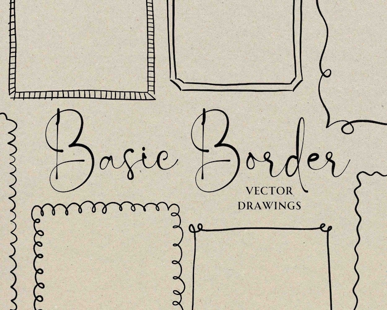 Hand Drawn Wedding Invite SVG PNG, Wavy Border Clipart, Editable in ...