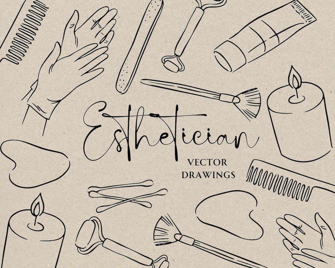 Hand Drawn Esthetician Icons SVG PNG, Business Card Clipart Download ...