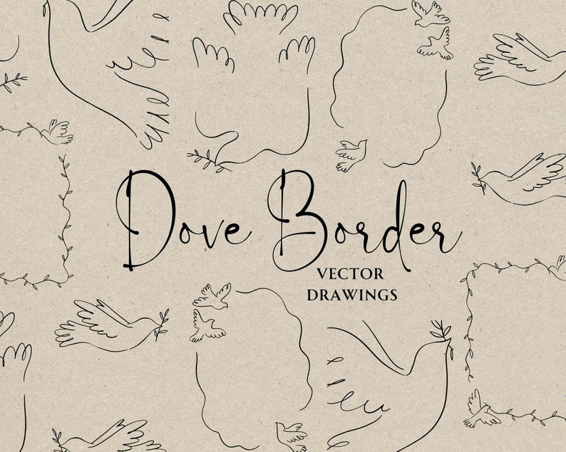Hand Drawn Dove SVG PNG, Bird Outline Clipart, Pigeon Doodle for ...