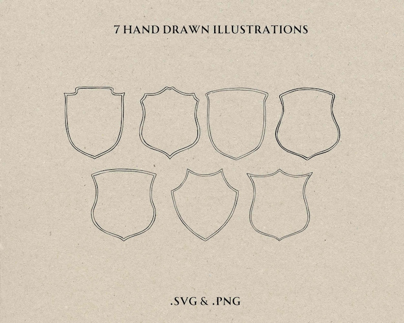 Hand Drawn Wedding Crest SVG PNG, Illustrated Frames for DIY Invitation ...