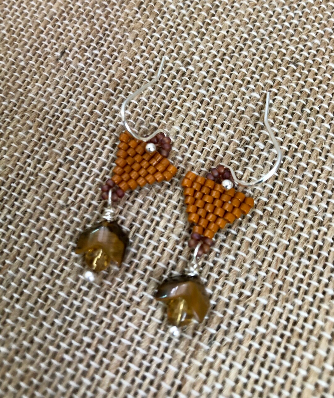 Eye of the Tiger - Pixie Drop Tiny Beaded Earrings - Etsy