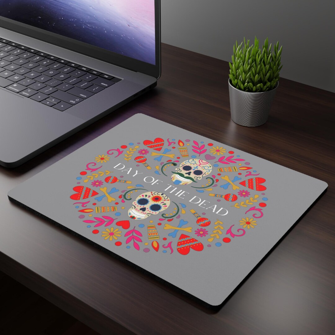 Colorful Day of the Dead Mouse Pad, Artistic Desk Accessory, Gift for ...