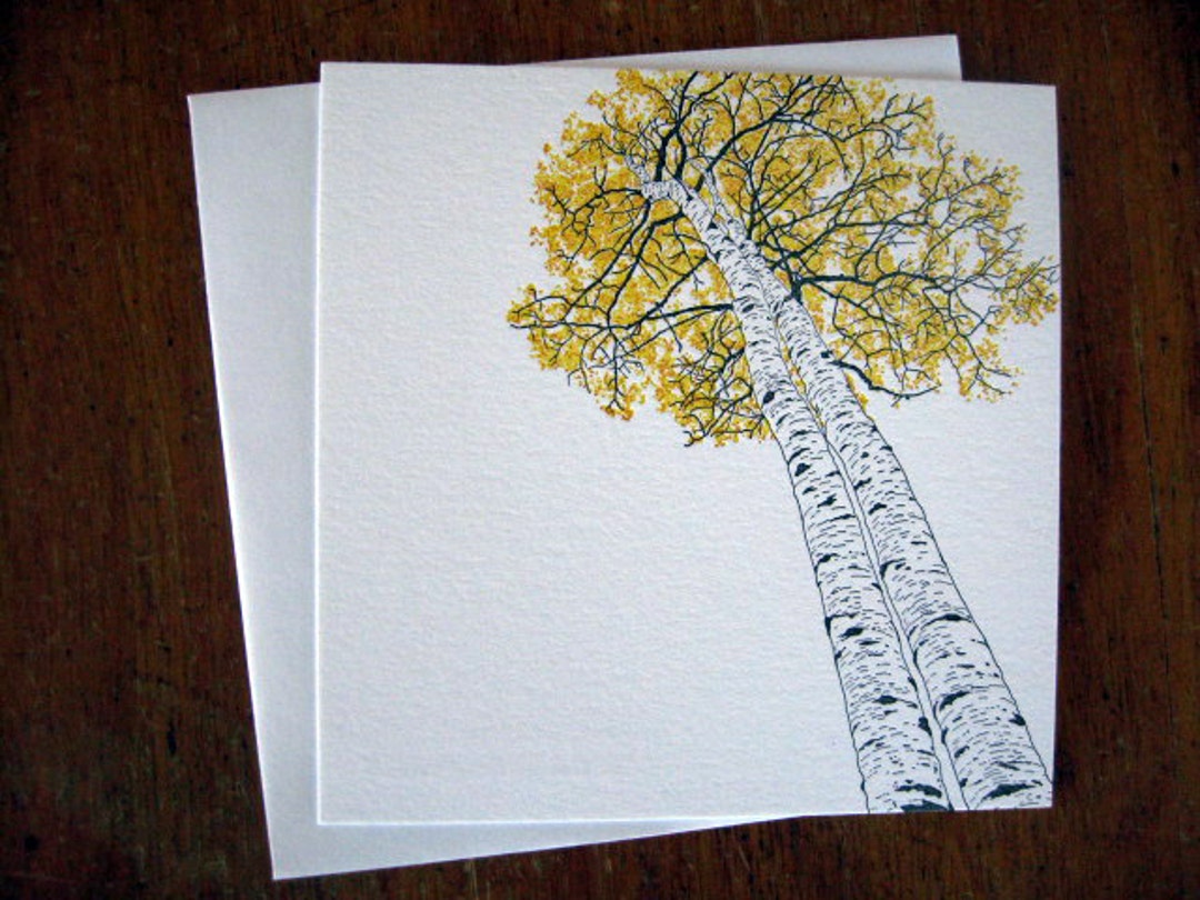 5-pack Aspen Letterpress Notecards - Etsy