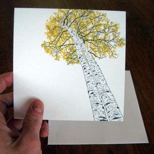 Aspen Letterpress Single Notecard - Etsy