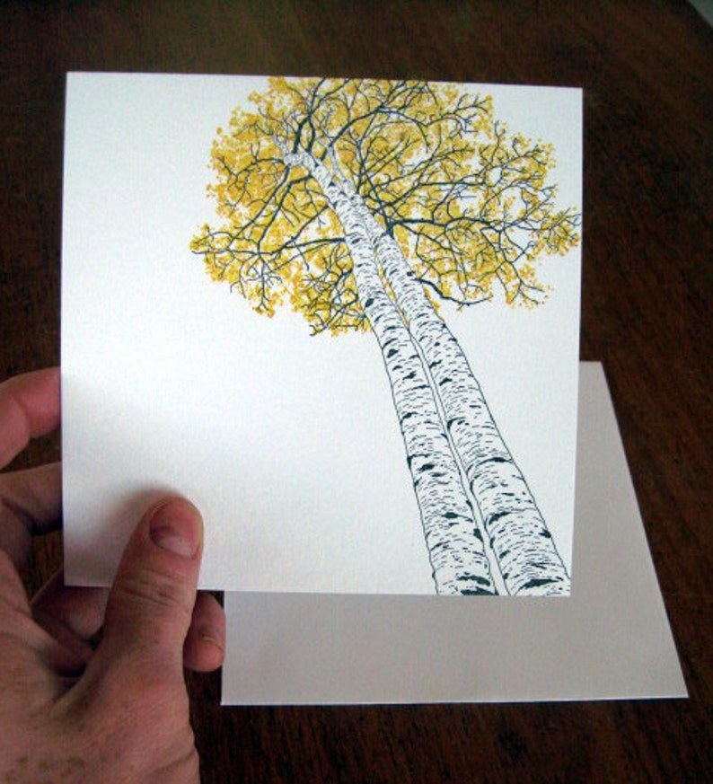 5-pack Aspen Letterpress Notecards - Etsy