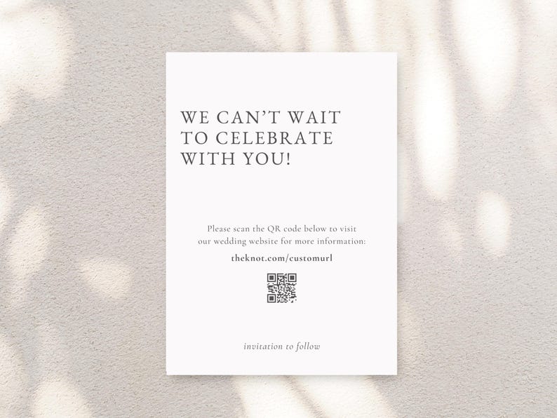 Save the Date, QR Code to Wedding Website, Online RSVP, Save Our Date ...