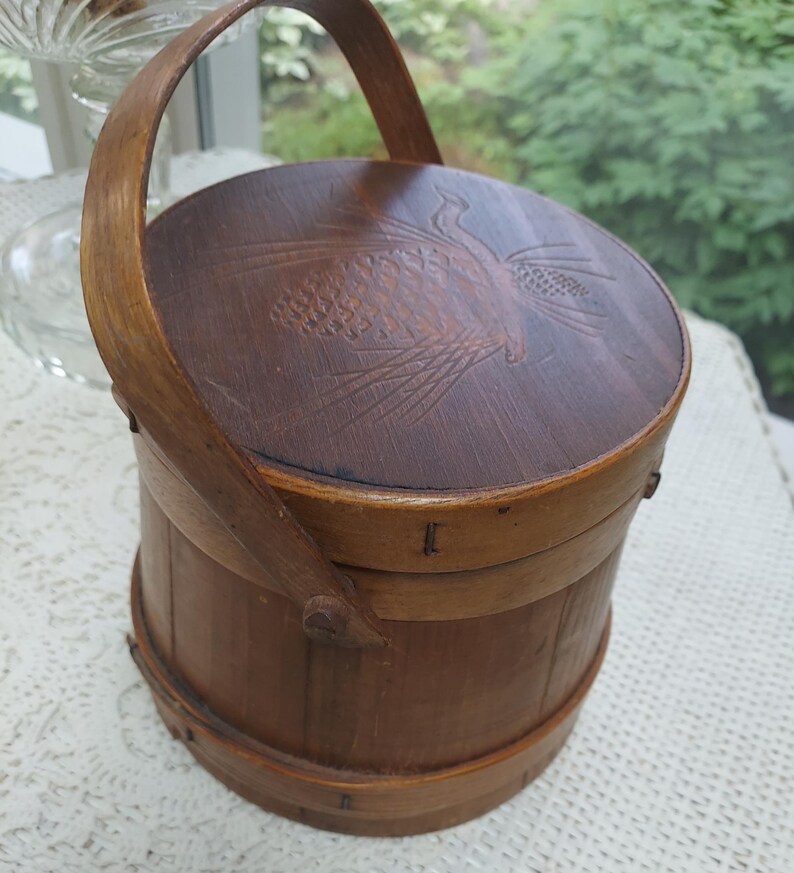 Antique Firkin Sugar Bucket With Unique Carved Pinecones on Lid - Etsy