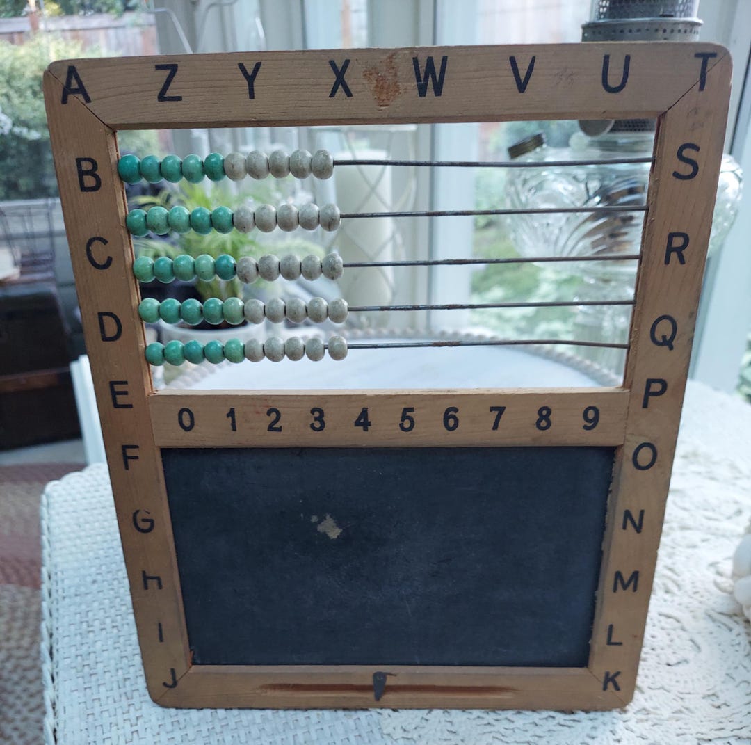 Vintage Abacus With Chalkboard (rare Find) From 40's/50's - Etsy